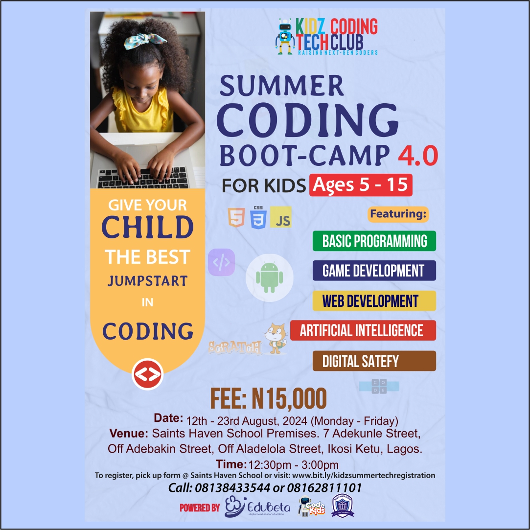 Kidz Tech Coding Club Summer Coding Bootcamp 2024 – Saints Haven School